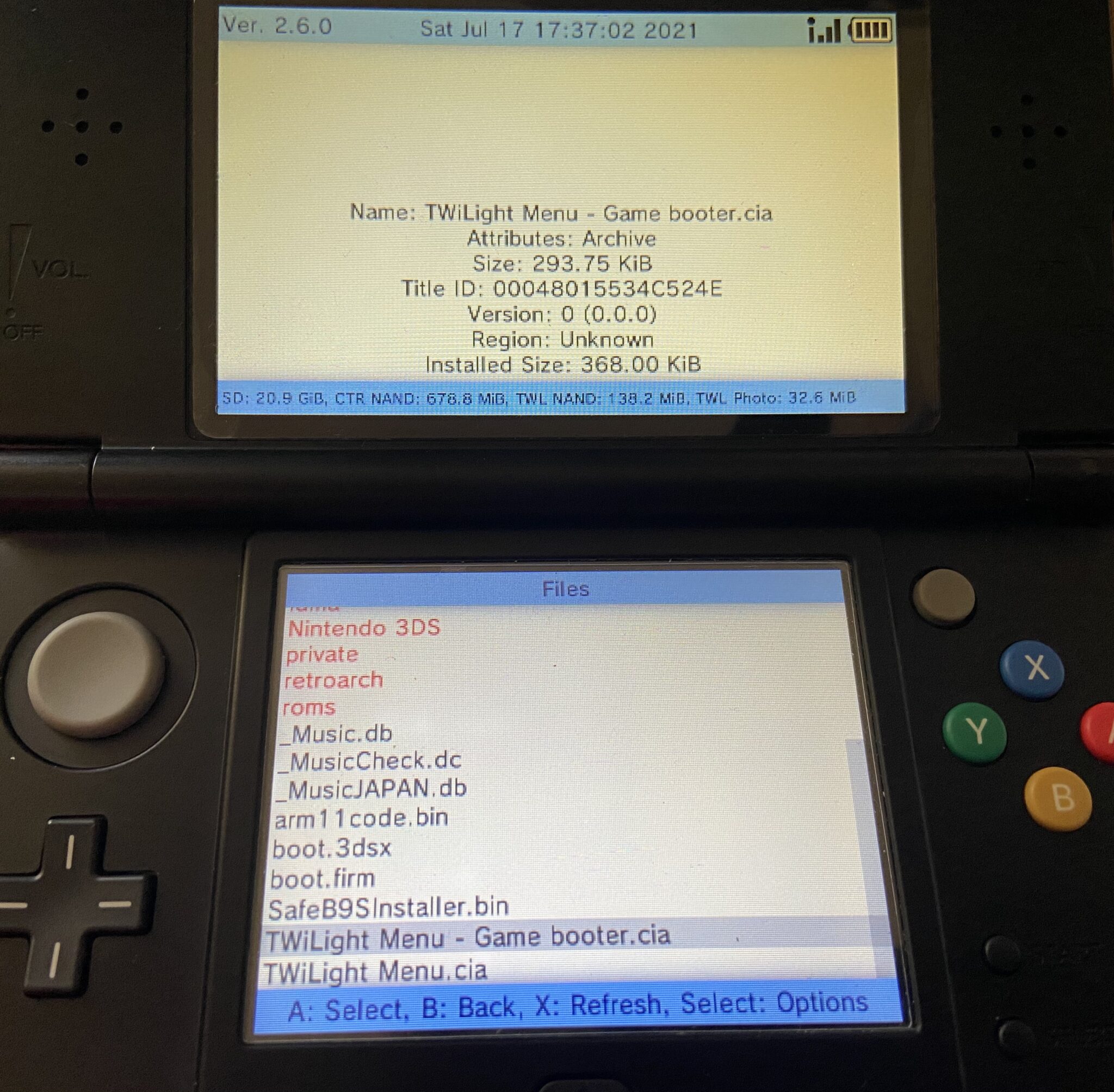 【3DS改造】吸い込んだNDSソフトやGBAソフトを起動するエミュ！TwiLight Menu++を導入する！【CFW導入済み】 | kaiの ...